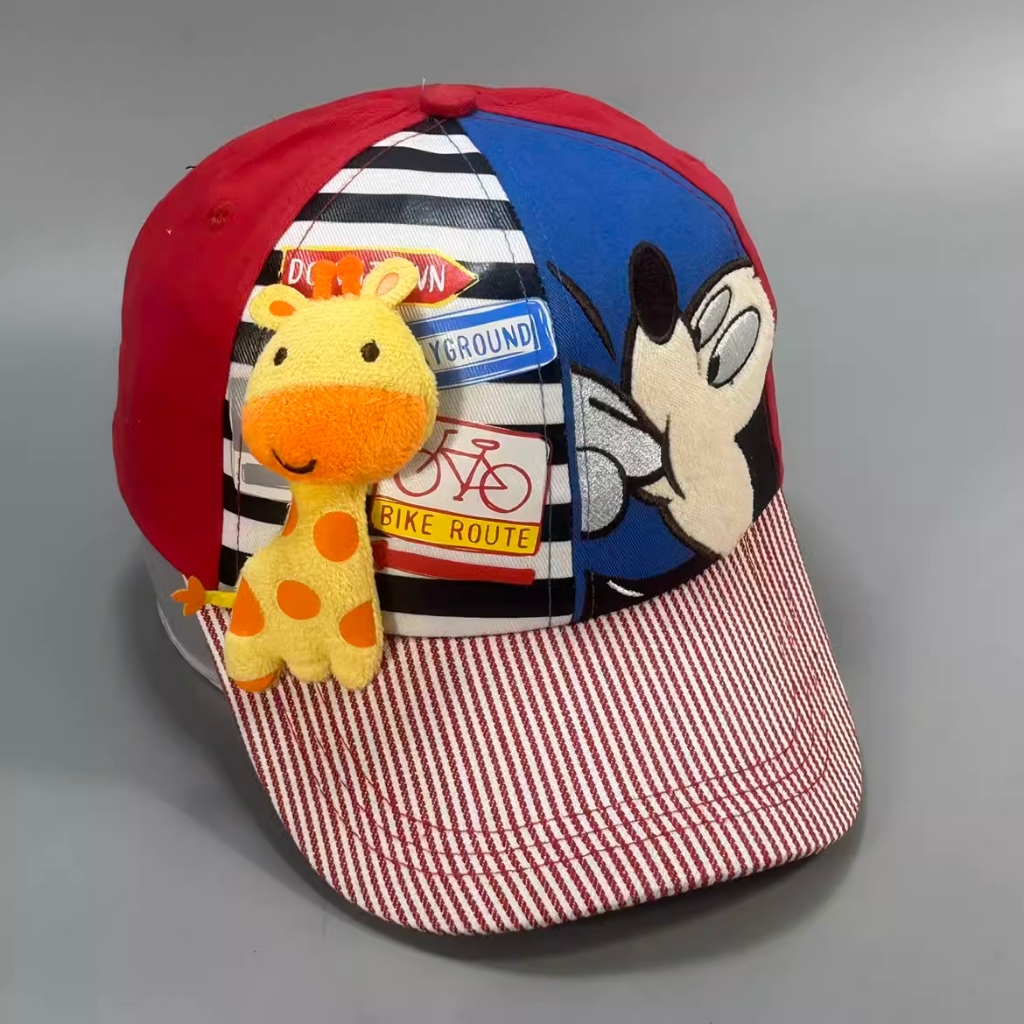 Pink Laine Children's Disney Cartoon hard top caps embroidered peaked ...