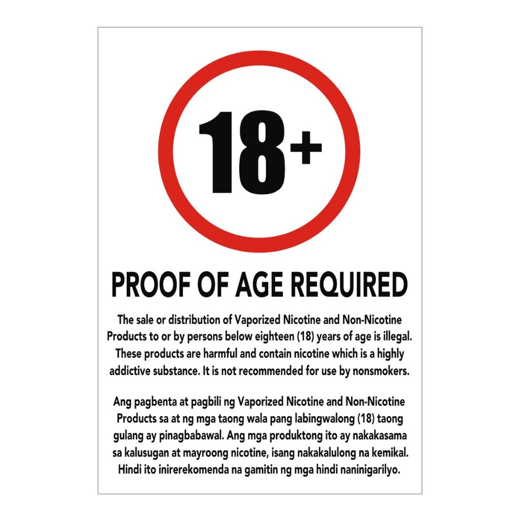 PROOF OF AGE REQUIRED PVC-Plastic Material | Shopee Philippines