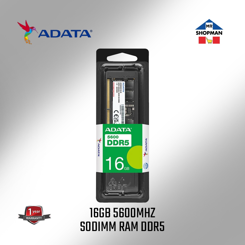 Adata 16Gb 5600Mhz DDR5 Single SODIMM Memory Module RAM | Shopee ...