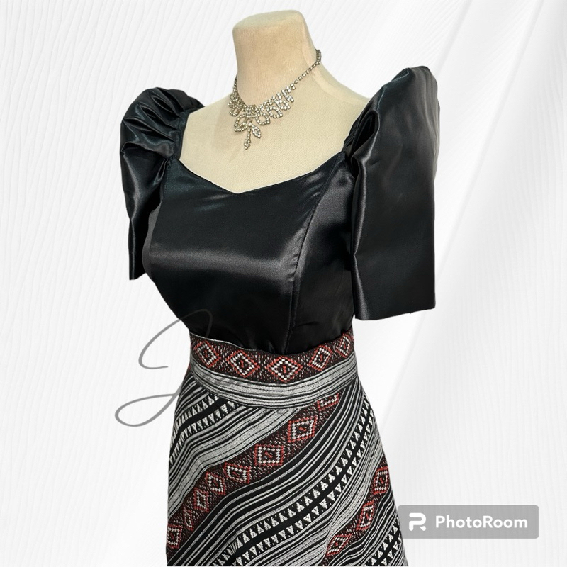 FILIPINIANA TERNO | w/ ETHNIC SKIRT and SILK SATIN BLOUSE | | Shopee ...