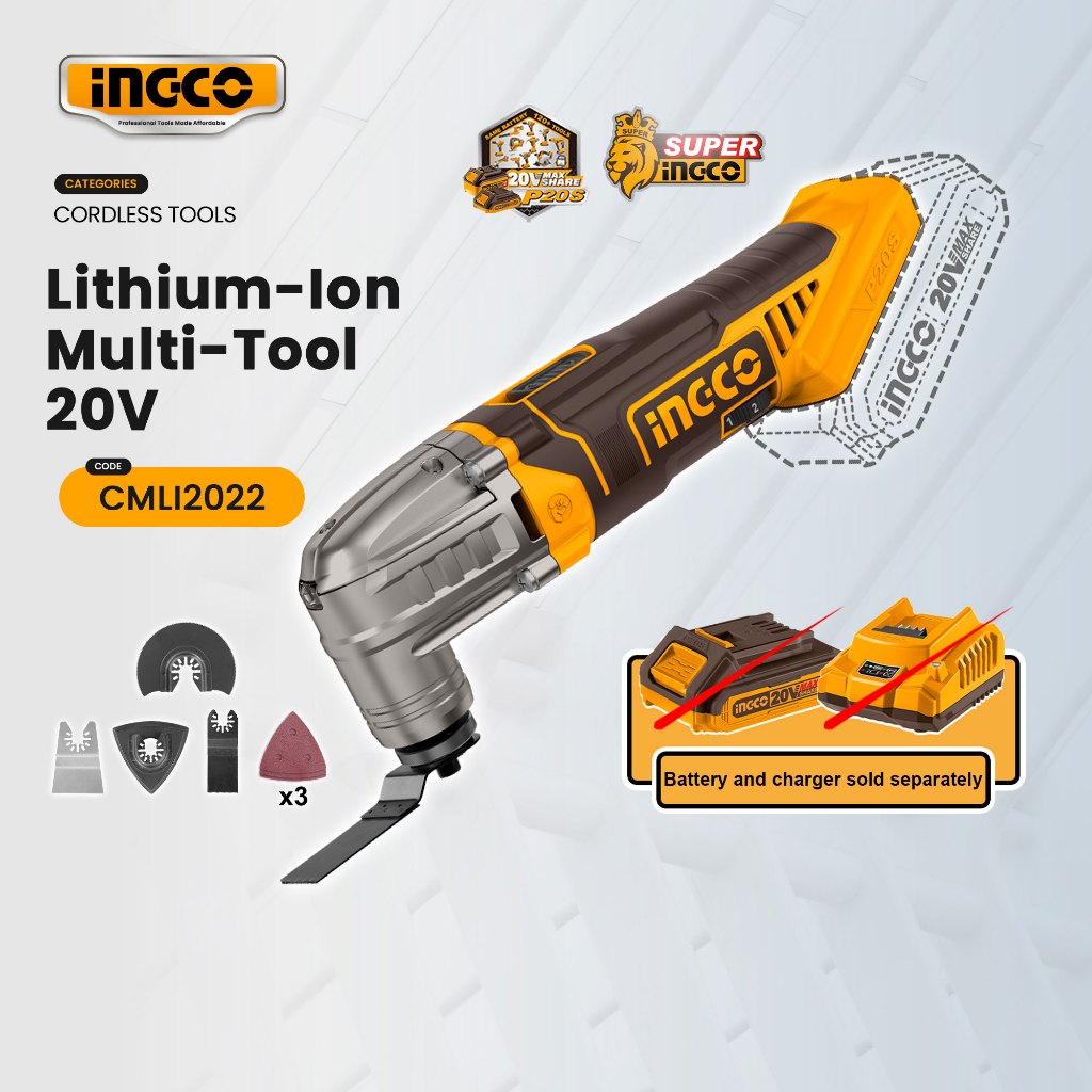 Ingco 20V Lithium-Ion Oscillating Saw Multi-Tool Blades with 6-speed adjustment ICPT | Shopee ...