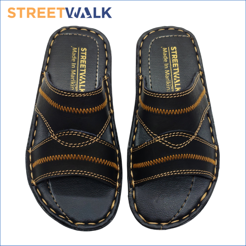 StreetWalk Footwear Marikina Made Leather Sandals for Men Slip On Balat ...
