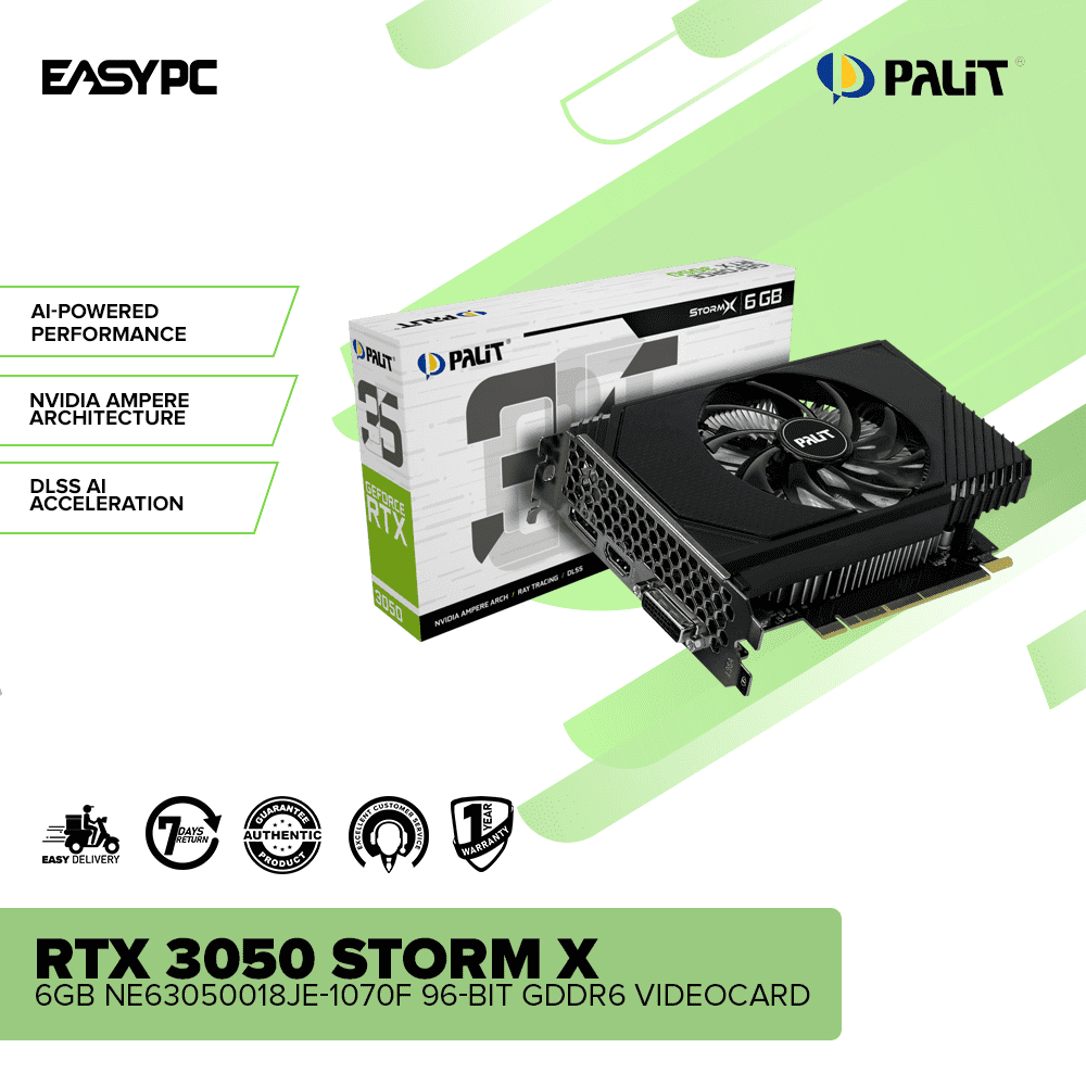 EasyPC| Palit RTX 3050 StormX 6GB NE63050018JE-1070F 96-bit GDDR6 graphics card | Shopee Philippines