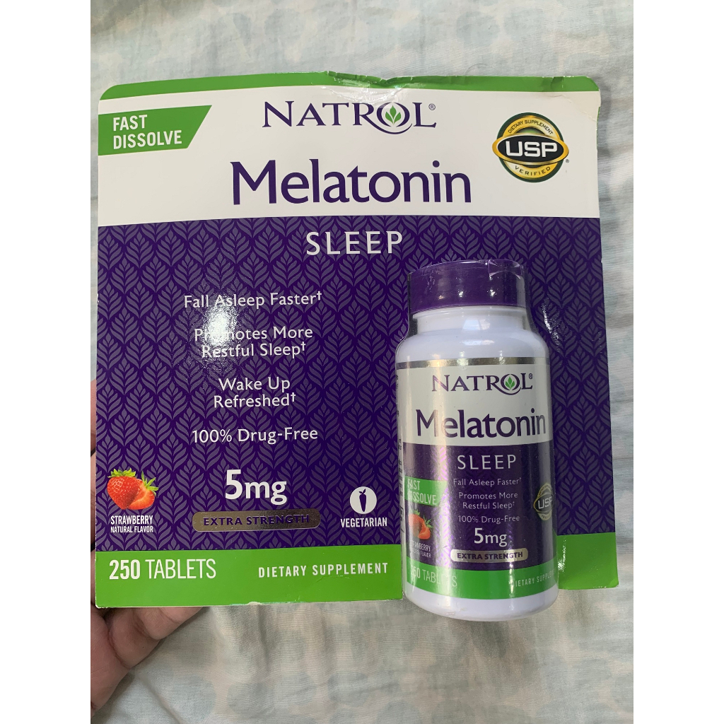 Natrol Melatonin 5mg 250 tablets Sleep Fast Dissolve Strawberry Flavor ...