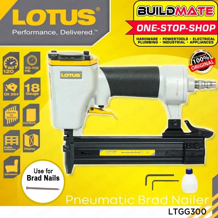 Buildmate x LOTUS Pneumatic Air Brad Nailer | Stapler Gun for Brad ...