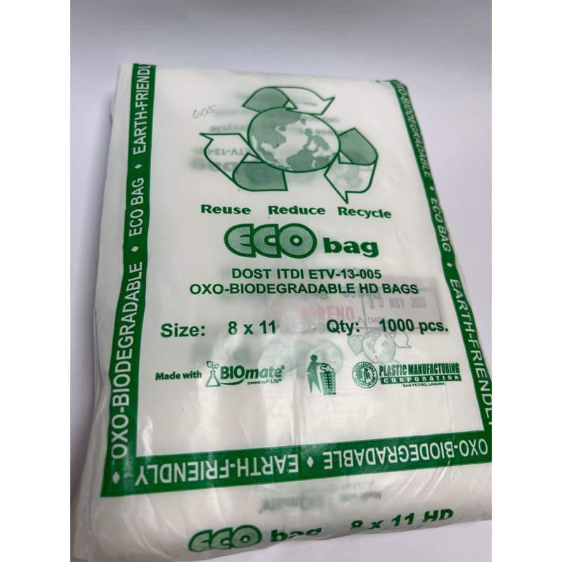 1000pieces 8x11 Eco Bag Hd labo plastic oxo biodegradable | Shopee ...