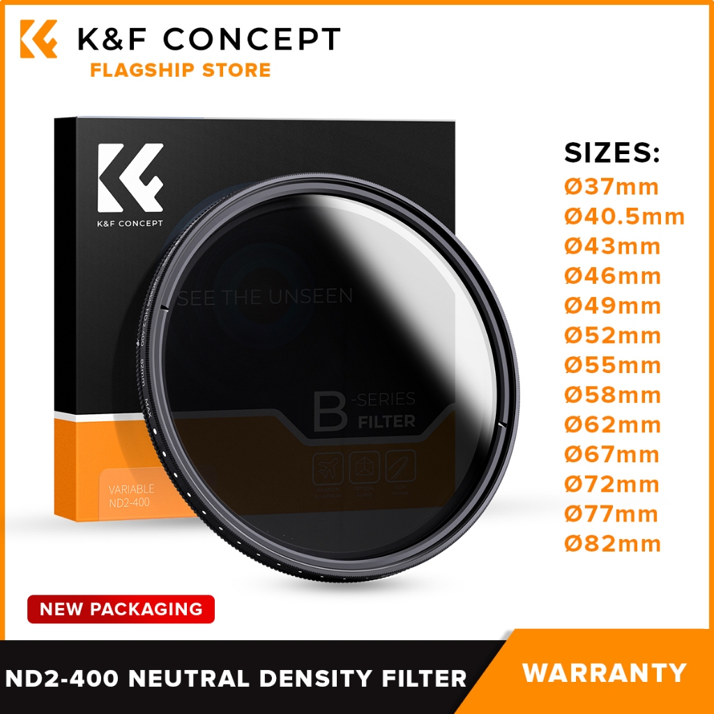 K&F Concept PH Official ND2-ND400 Neutral Density Fader Variable ND Glass Filter ND2-400 37mm ...