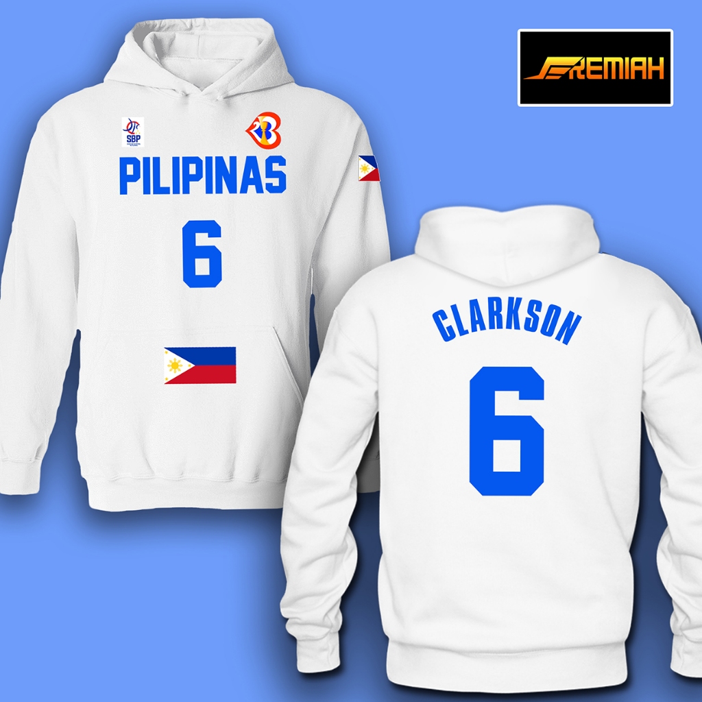 Gilas Pilipinas Clarkson #6 Basketball White Pullover Hoodie Jacket ...