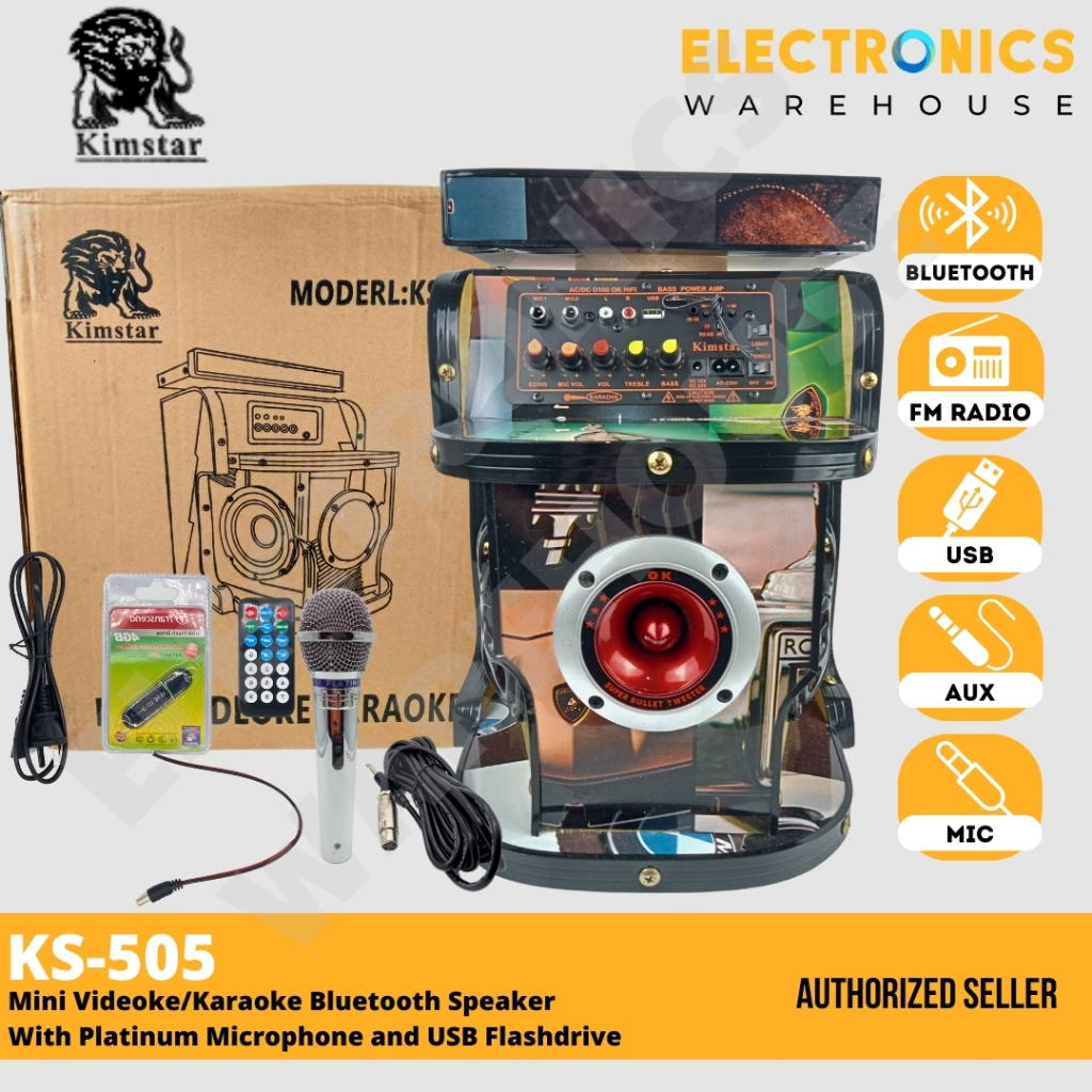 KS-505 Videoke Set Mini Bluetooth Speaker with Microphone and USB ...