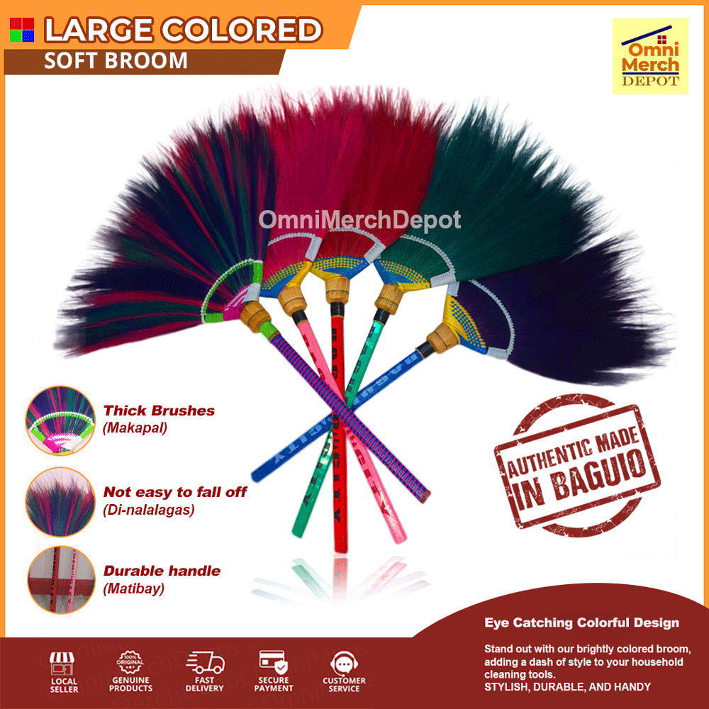 Large Colored Soft Brooms Walis tambo Makapal at Matibay Broom Sweeper ...