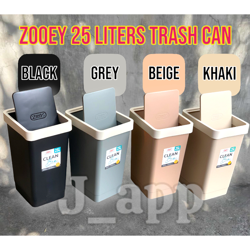 (25 LITERS) ZOOEY CLEAN BIN SMART DUAL SWING TRASH CAN/ BASURAHAN ...