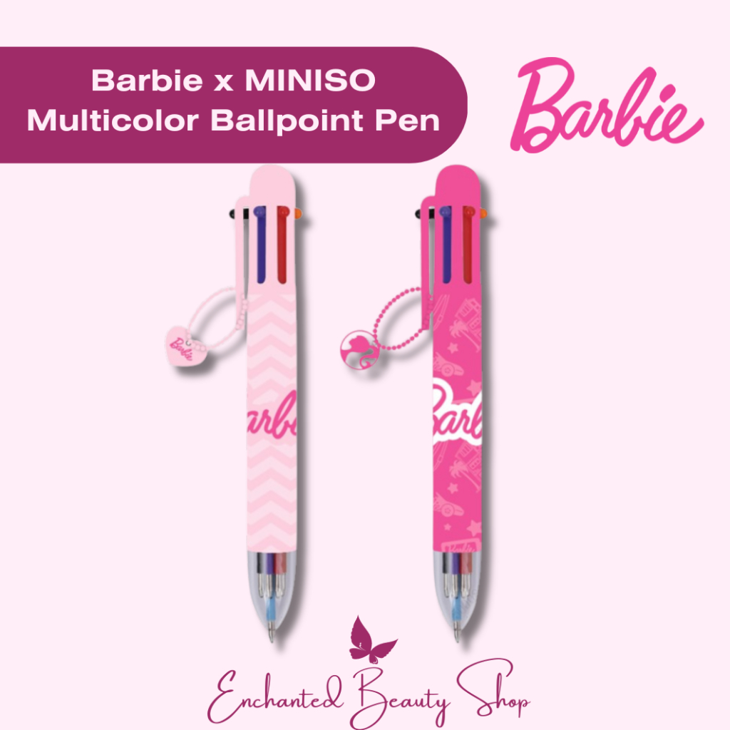 Barbie x MINISO Multicolor Ballpoint Pen Stylo Bille 0.8mm | Shopee ...