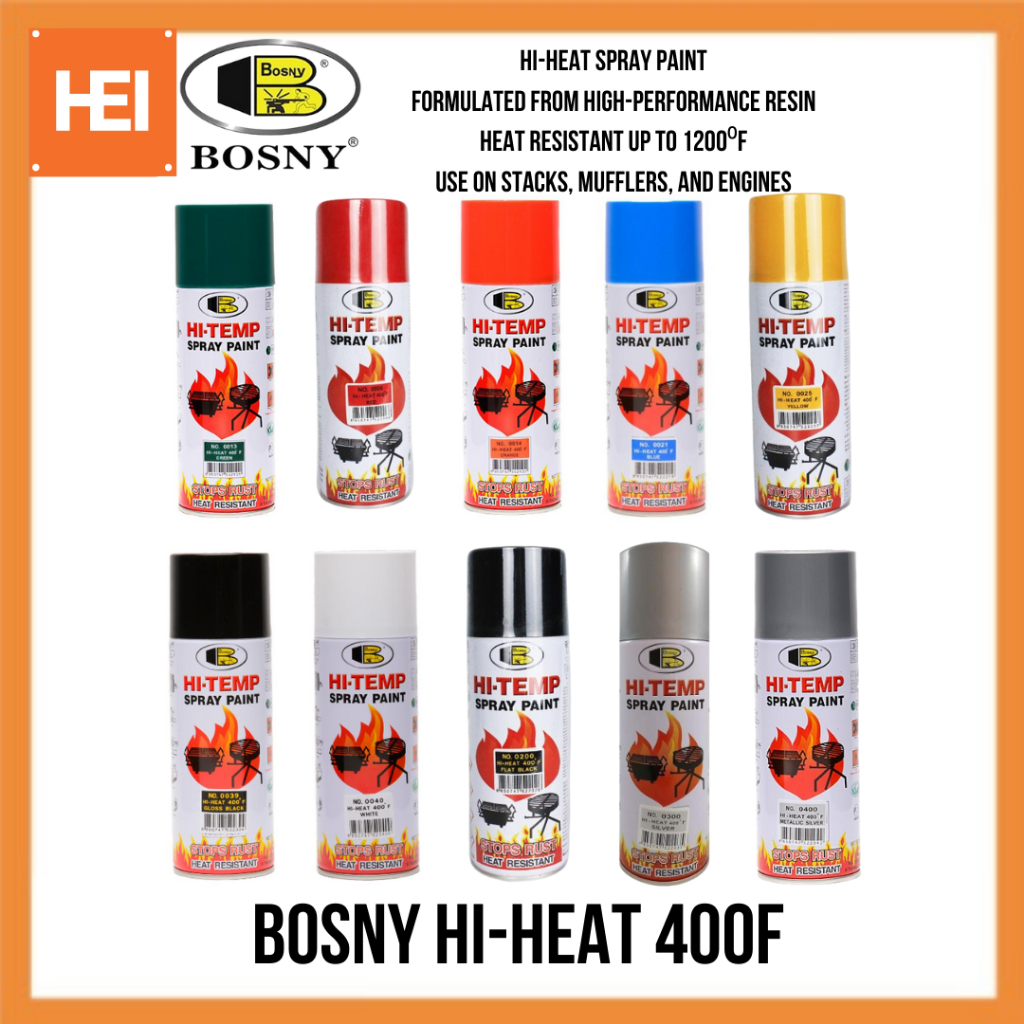 BOSNY Hi-Temp Hi-Heat Resistant 400F Spray Paint | Shopee Philippines