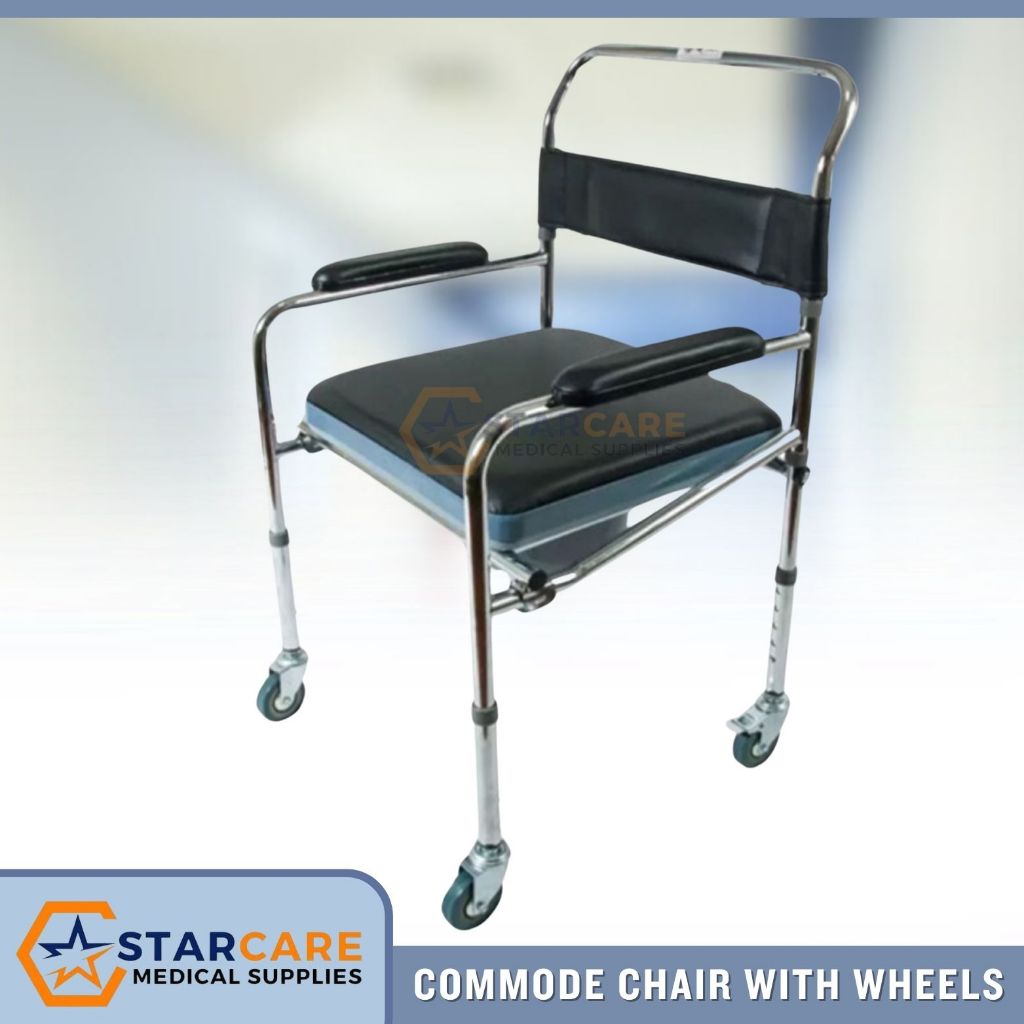 Standard Commode Chair With Wheels | Shopee Philippines