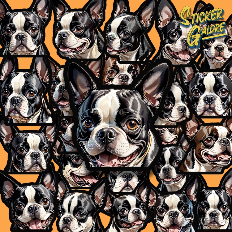 BOSTON TERRIER DOG PEEKER STICKERS (WATEPROOF AND SCRATCH PROOF, VINYL ...