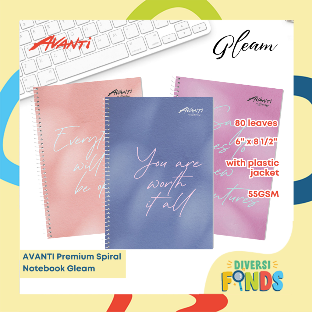 SALE! Avanti Design GLEAM Spiral Notebook Thicker Paper W/Plastic ...
