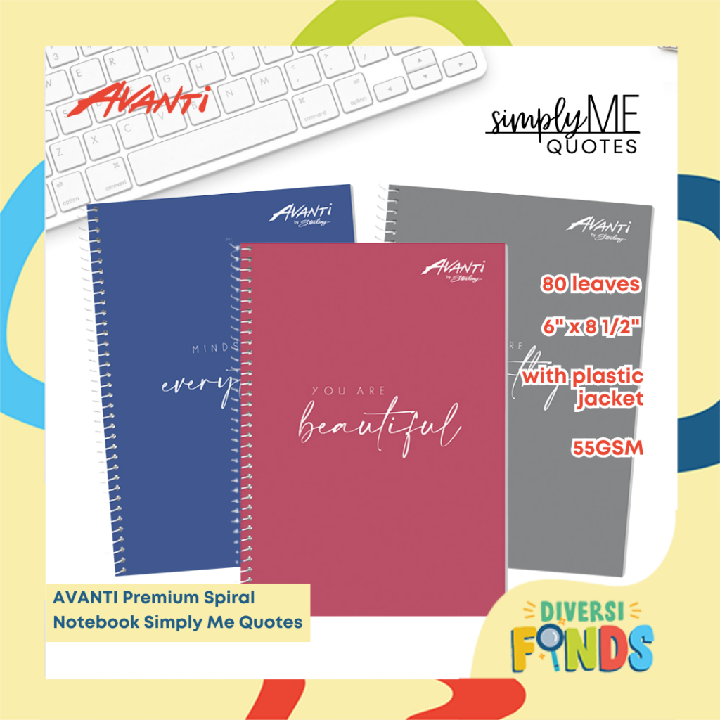 SALE!!! Avanti SIMPLY ME Spiral Notebook Thicker Paper W/Plastic Jacket ...