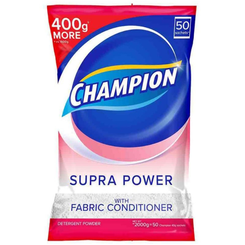 2kg Champion Supra Power with Fabric Conditioner Floral Scent | Shopee ...