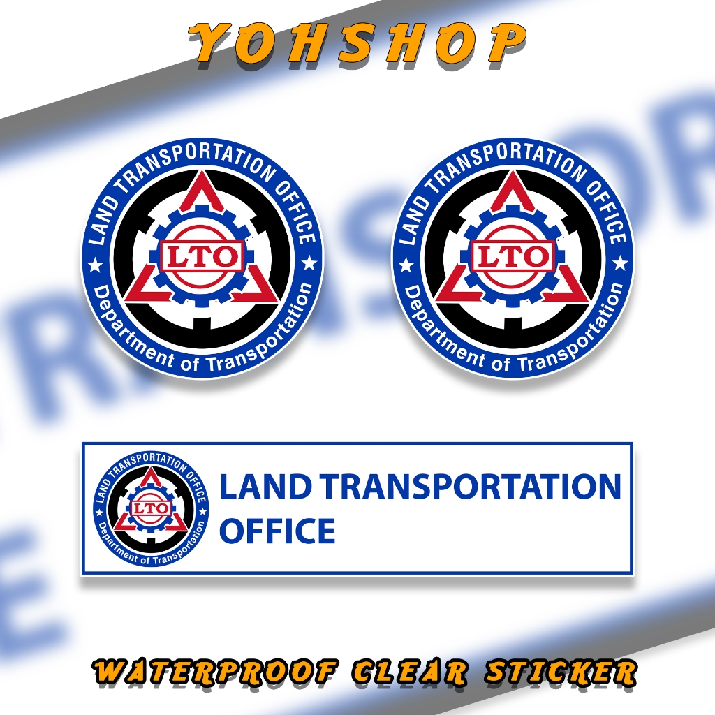 LTO Land Transportation Office LOGO Sticker Waterproof Vinyl Decal ...