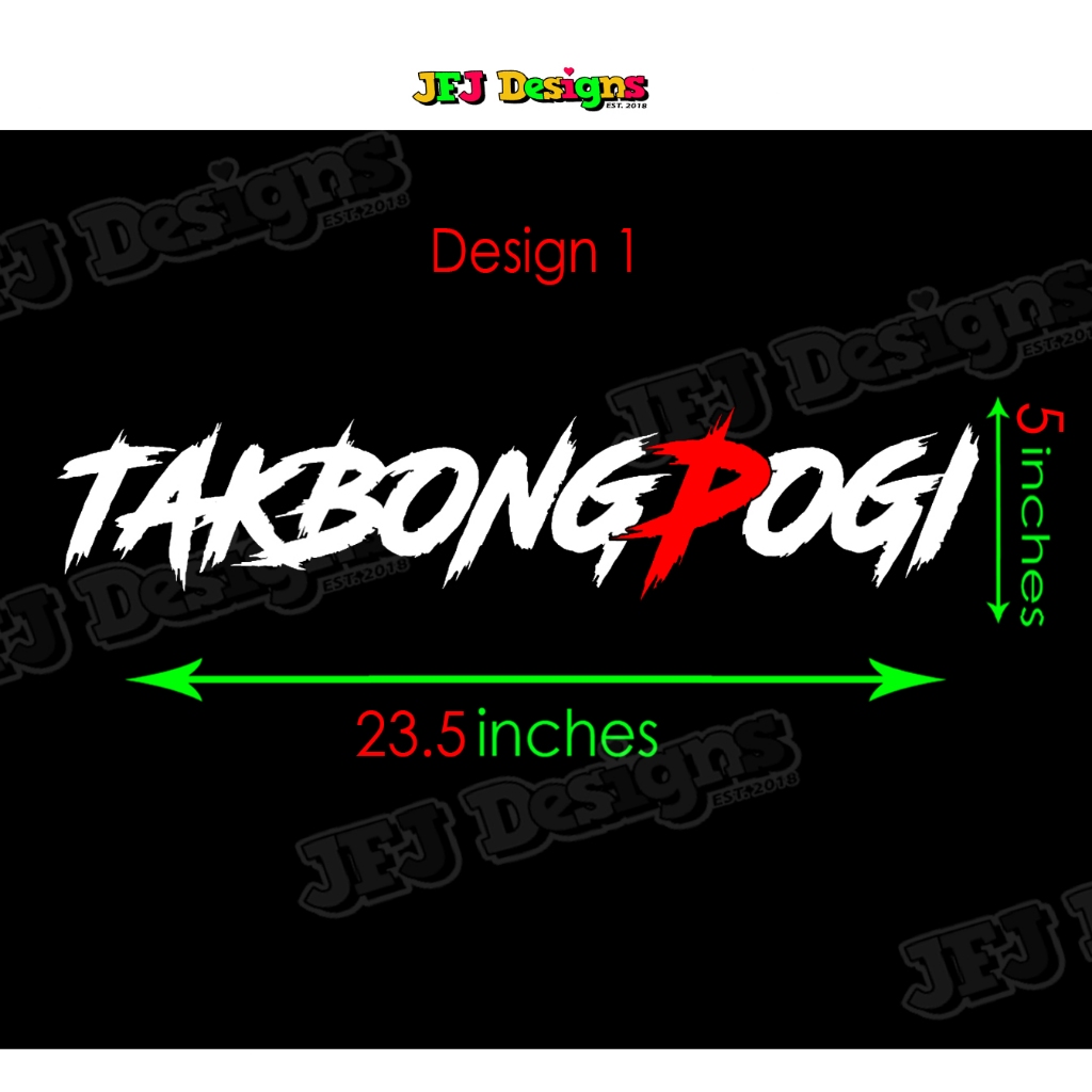 TAKBONG POGI ORIGINAL DESIGN Inspired Race N style Font style Cutout ...