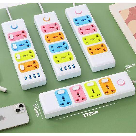 Colorful Multi Function Socket Extension Outlet Socket Usb Multi Hole Slot With Wire Plug Board