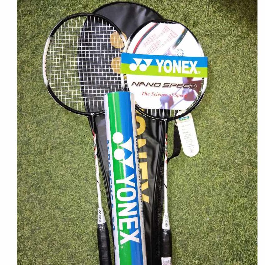 NEW , BADMINTON RACKET YONEX 1PAIR w/ free YONEX Shuttlecock 12Pcs ...