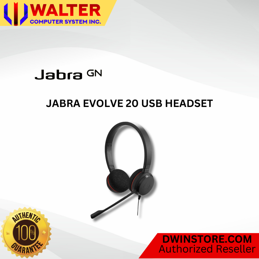 JABRA EVOLVE 20 MS STEREO USB HEADSET | Shopee Philippines