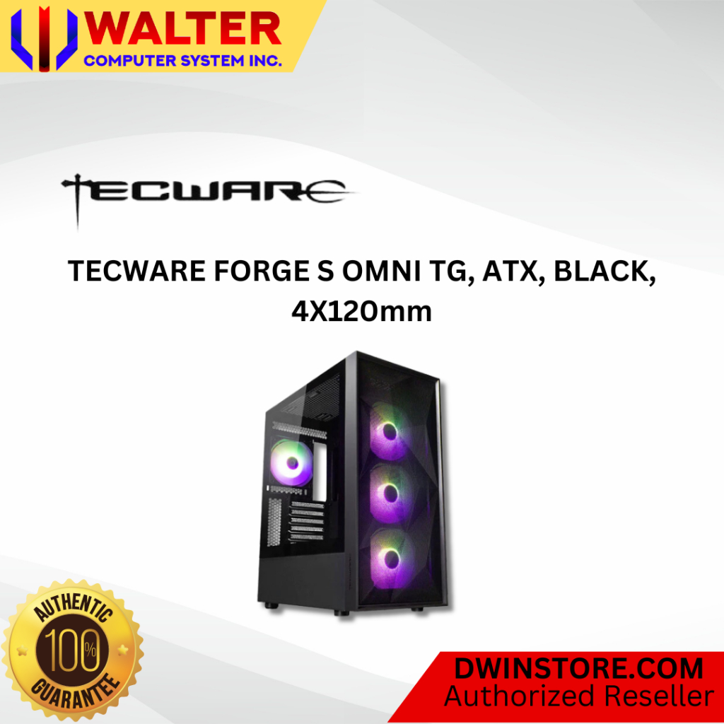 TECWARE FORGE S OMNI TG, ATX, BLACK, 4X120mm | Shopee Philippines