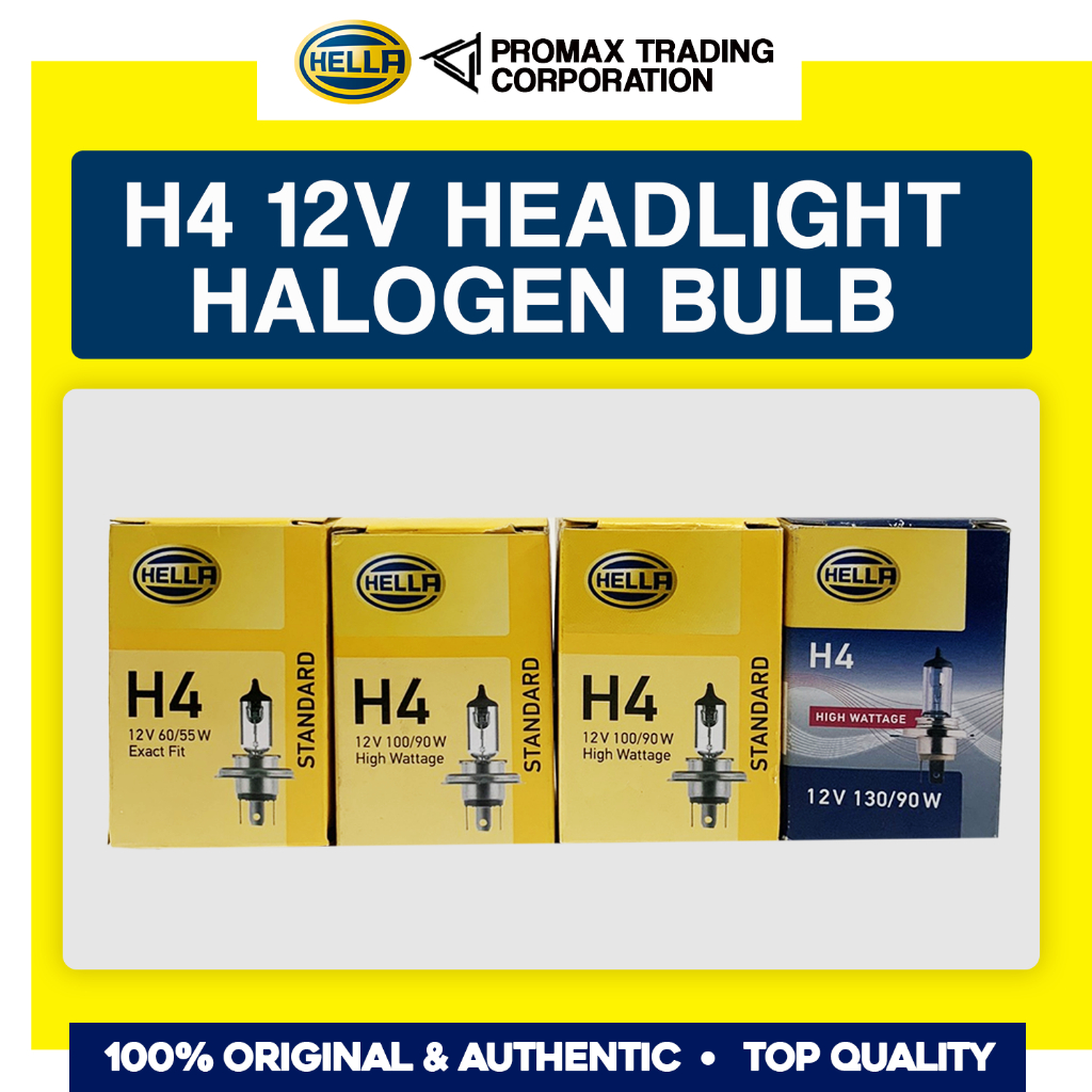 HELLA H4 12V 60/55W 100/90W 130/90W P43T P45T Headlight Side light ...