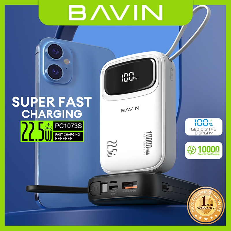 BAVIN PC1073s Fast Charging Powerbank 10000mAh 22.5W W/ LED Display ...