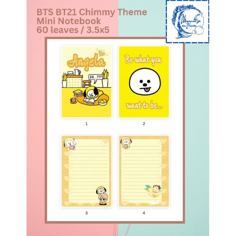 BTS BT21 Chimmy Yellow Theme Mini Notebook / Tickler (Personalized ...