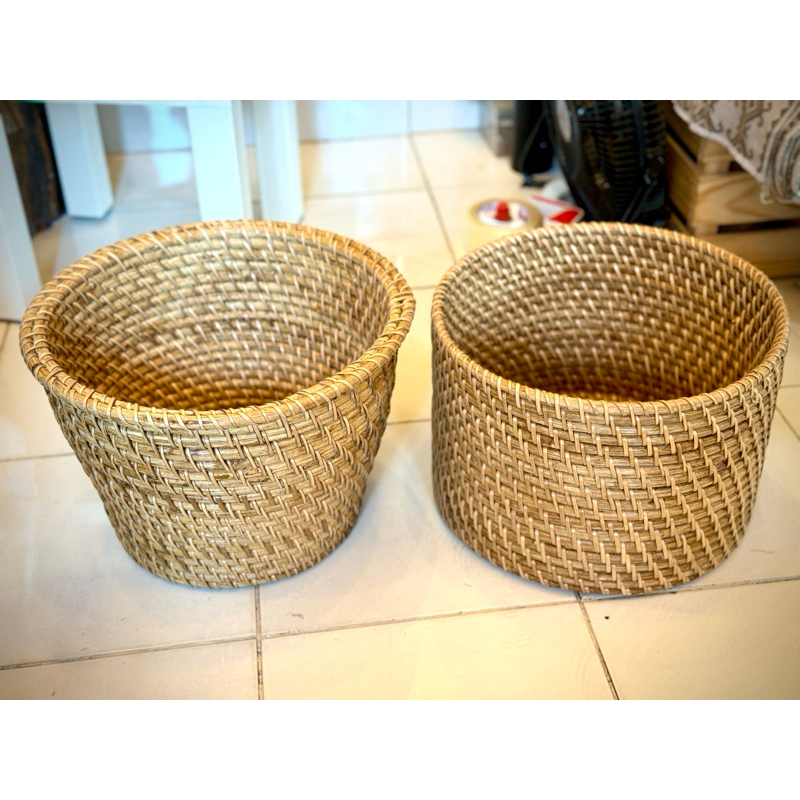 Handwoven rattan | labtang planter with rim | round planter | Shopee ...