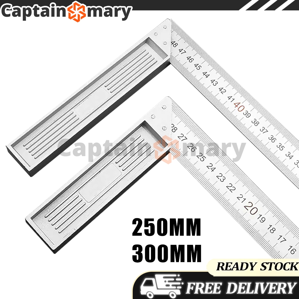 250mm/300mm Stainless Steel L Square Ruler Multi-Functional Carpenter ...