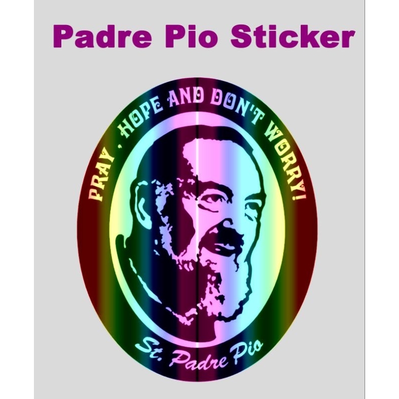 Padre Pio Sticker, Padre Pio Hollographic Sticker | Shopee Philippines