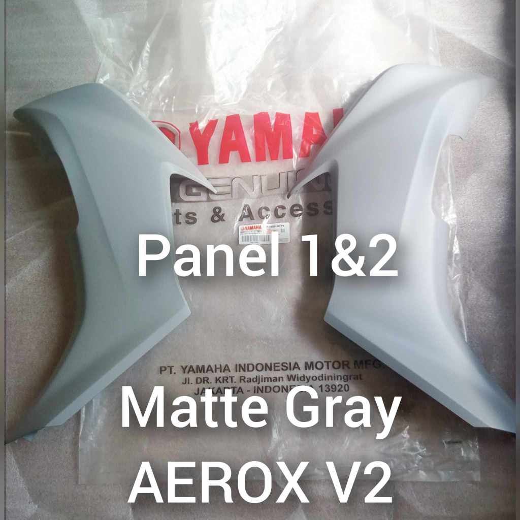 PANEL COVER 1 AND 2 ICON MATTE GRAY FOR AEROX V2-V3 YAMAHA GENUINE ...