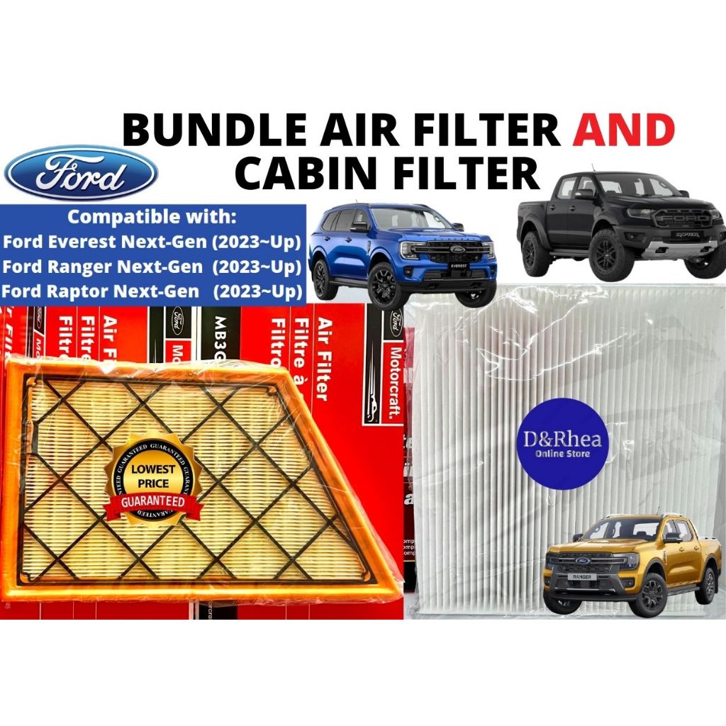 Bundle Air Filter + Cabin Filter Ford Ranger Next-Gen, Everest Next-Gen ...