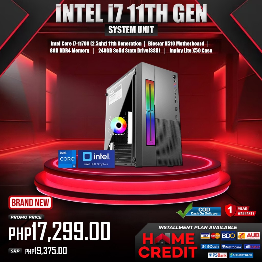 BRANDNEW System Unit CPU YGT MARS 8 Casing-Intel Core i7 11700 2.5ghz ...