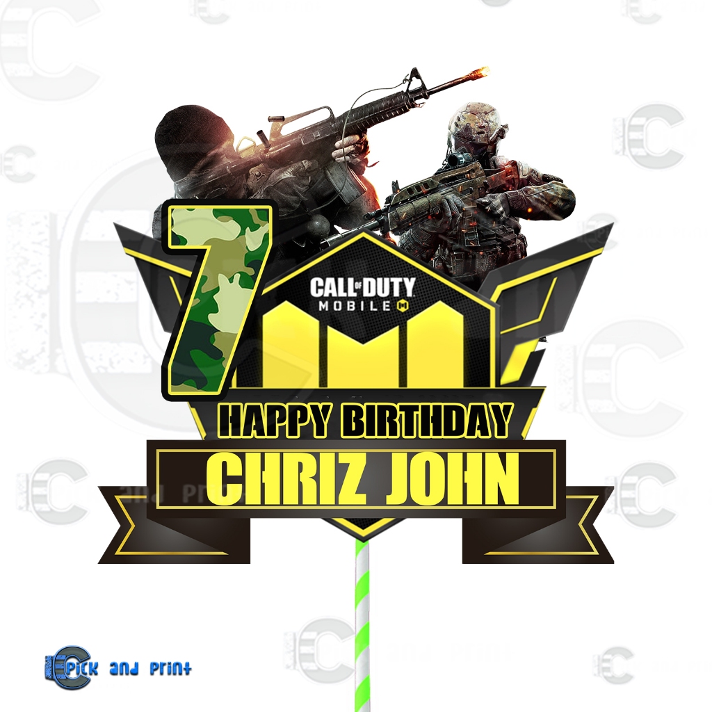 Personalized / Customized Call of Duty Theme Cake Topper for DIY Party ...