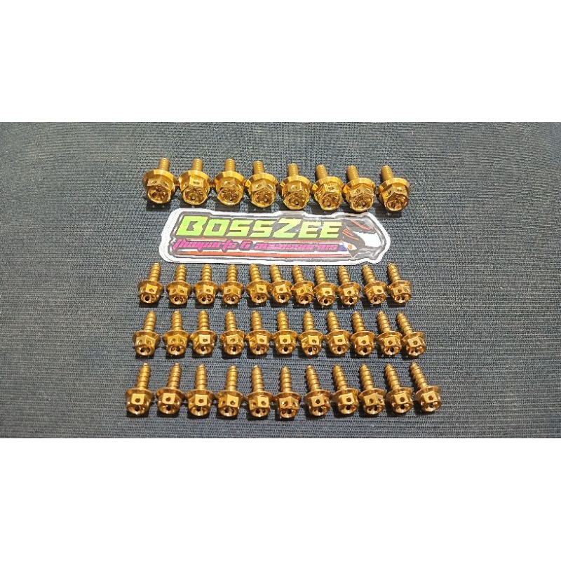 Mio Sporty body bolts set HENG FLOWER TYPE (GOLD • WHITEGOLD) | Shopee ...