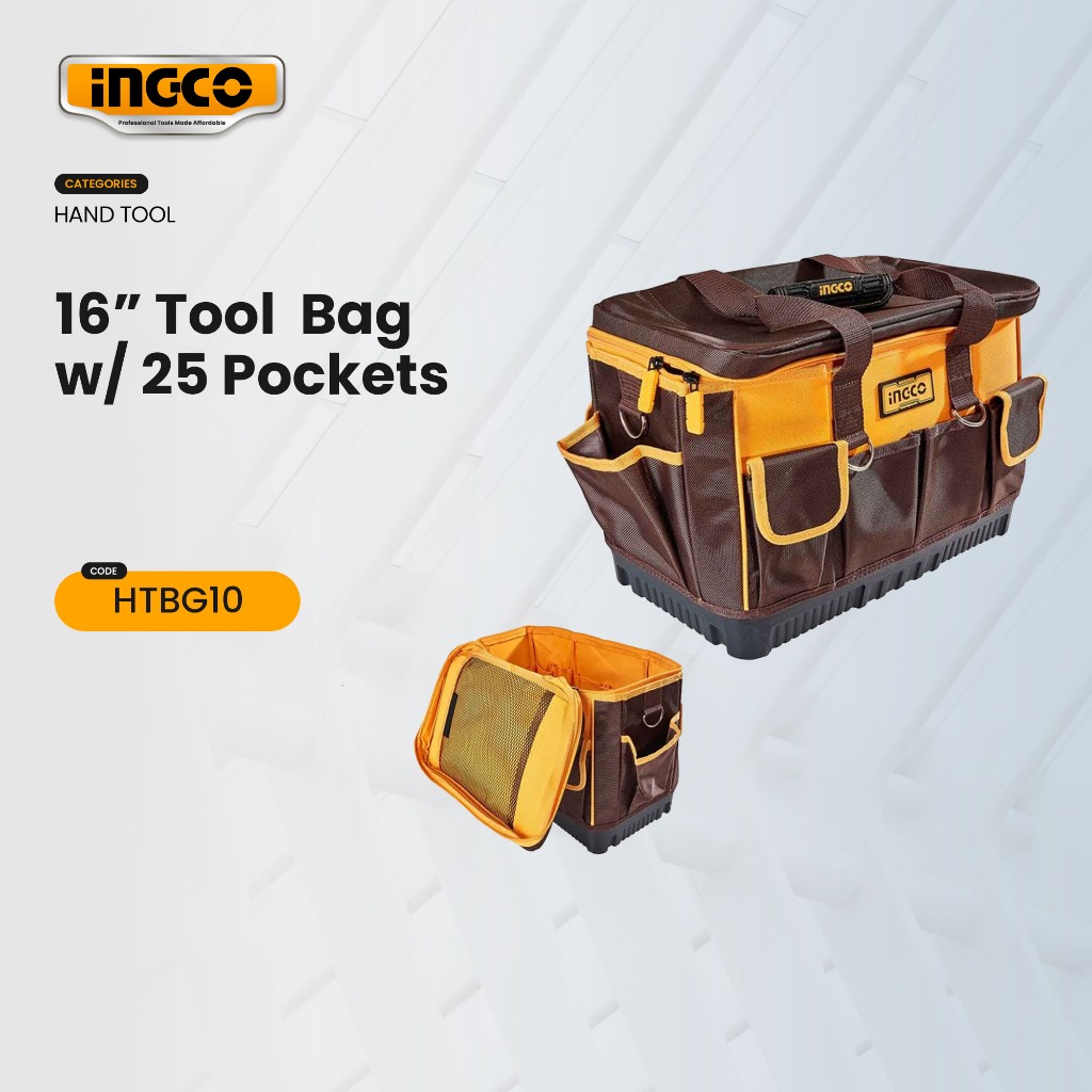 Ingco 16-Inch Tools Box 25 Pockets Bag Organizer Storage Toolbox 20KG ...