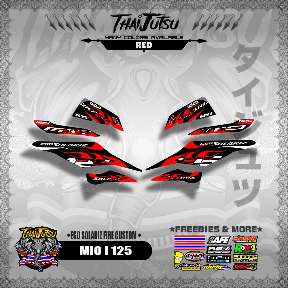 MIO I 125 DECALS ( EGO SOLARIZ FIRE CUSTOM )【ThaijutsuStickers ...