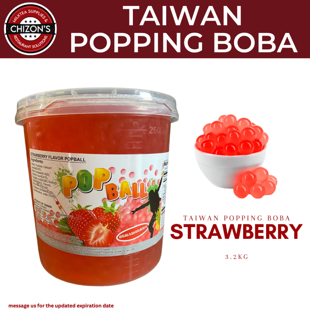 TAIWAN POPPING BOBA 3.2KG POPPING PEARL Blueberry Strawberry Lychee ...