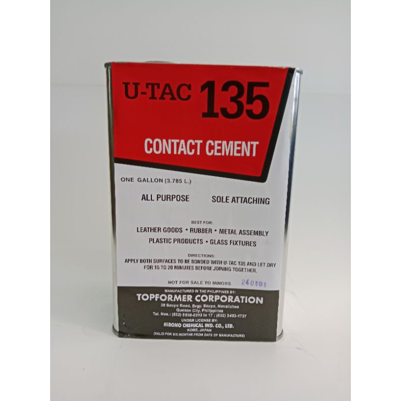 UTAC 135 Contact Cement All Purpose Sole Attaching Adhesive | Shopee ...