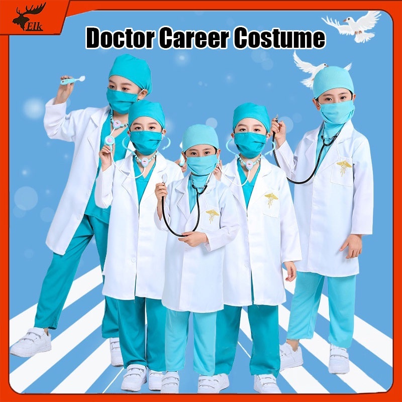 Doctor Career Costume For Kids Girl/Boy Halloween Cosplay Surgeon ...