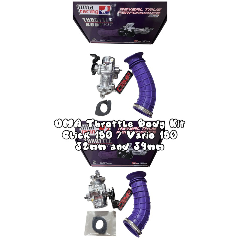 UMA Throttle Body Kit Click 125 / Click 150 / Vario 150 32mm and 34mm ...