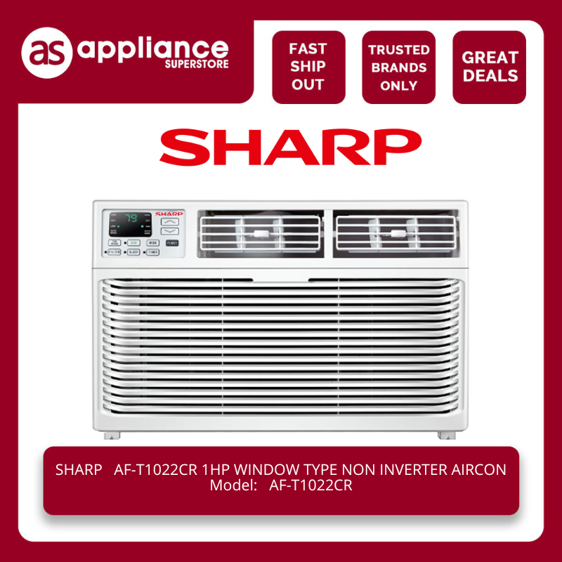 SHARP AF-T1022CR 1.0hp Window Type Aircon | Shopee Philippines