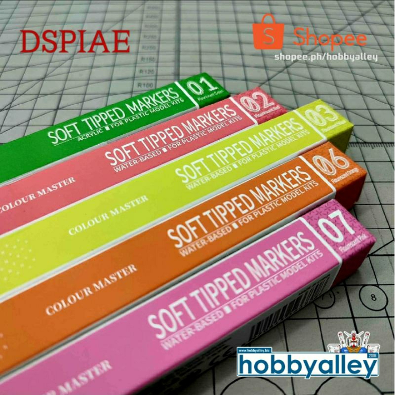 [hobbyalley] DSPIAE SOFT TIPPED FLOURESCENT ACRYLIC MARKER SET (5 ...