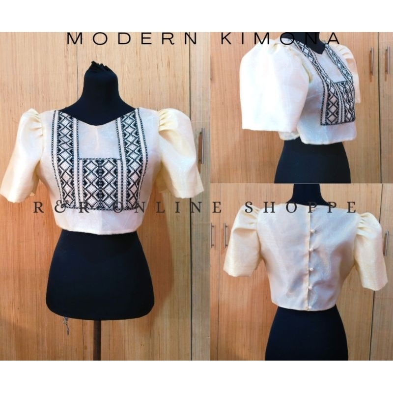 Modern Kimona Embroidery/Actual Photo/Croptop Kimona | Shopee Philippines