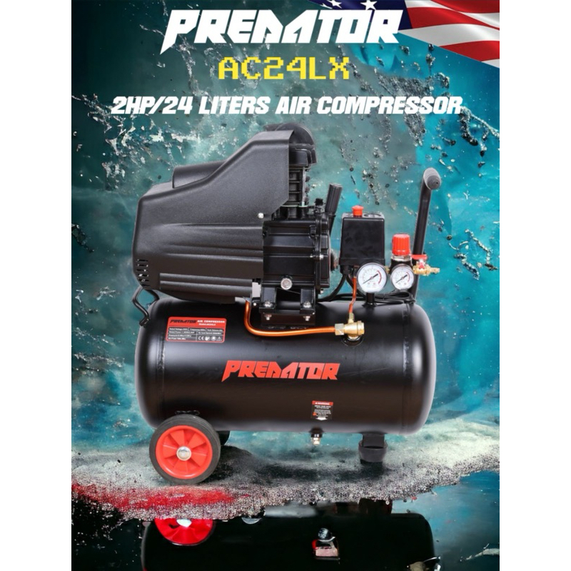 Predator USA 2hp air compressor 24 liters/ 1HP 24Liters oil less and ...