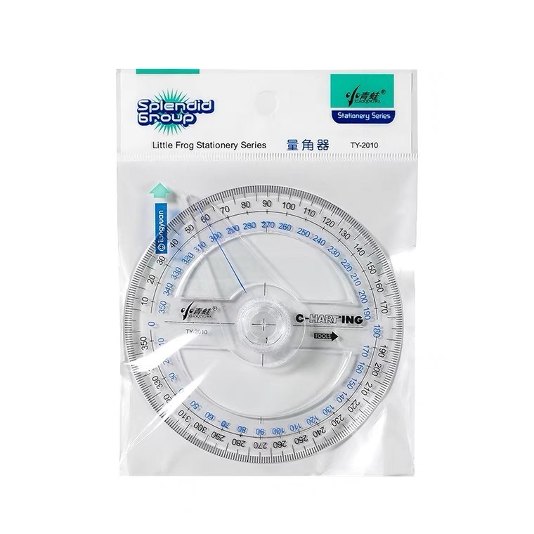 360° degree pointer protractor ruler angle knife swivel arm for school ...